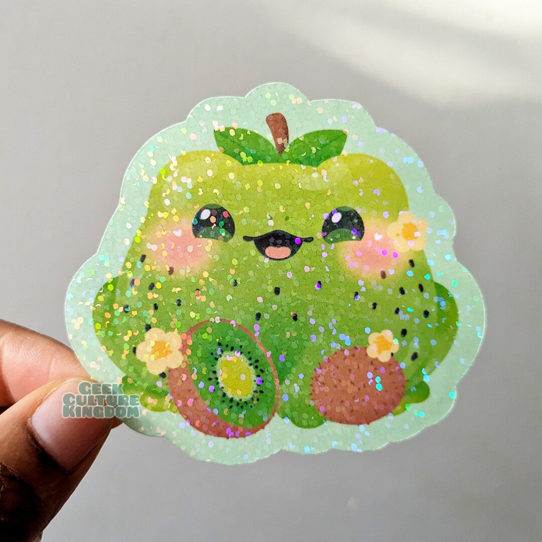 Kiwi Fruit Frog Holographic Vinyl Sticker - Etsy