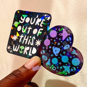 Out of This World Holographic Vinyl Sticker Set - Etsy