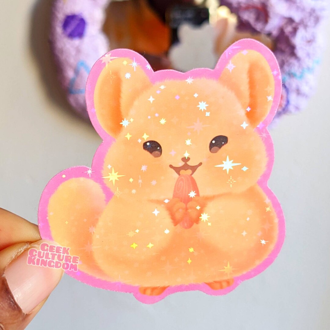Kawaii Chinchilla Vinyl Sticker. Cute Holographic Sticker. - Etsy
