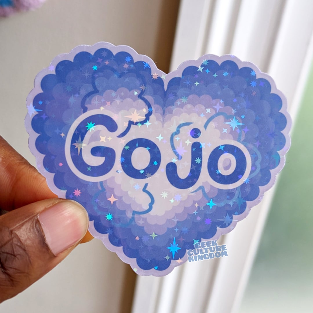 Gojo Heart Vinyl Sticker. Anime Crush Holographic Sparkle Sticker. - Etsy