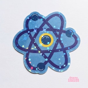Atom Holographic Stickers. Science Sticker. - Etsy