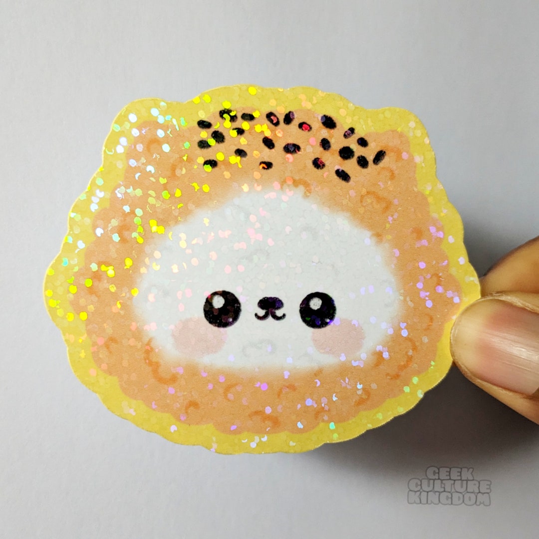 Sushi Rice Dog Onigiri Vinyl Sticker. Cute Holographic Sticker. - Etsy