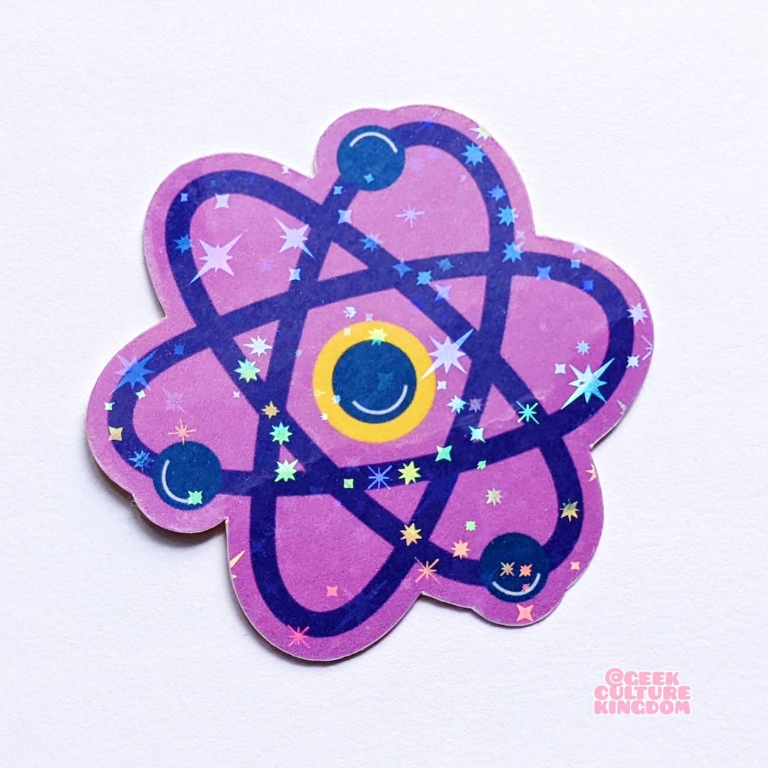 Atom Holographic Stickers. Science Sticker. - Etsy