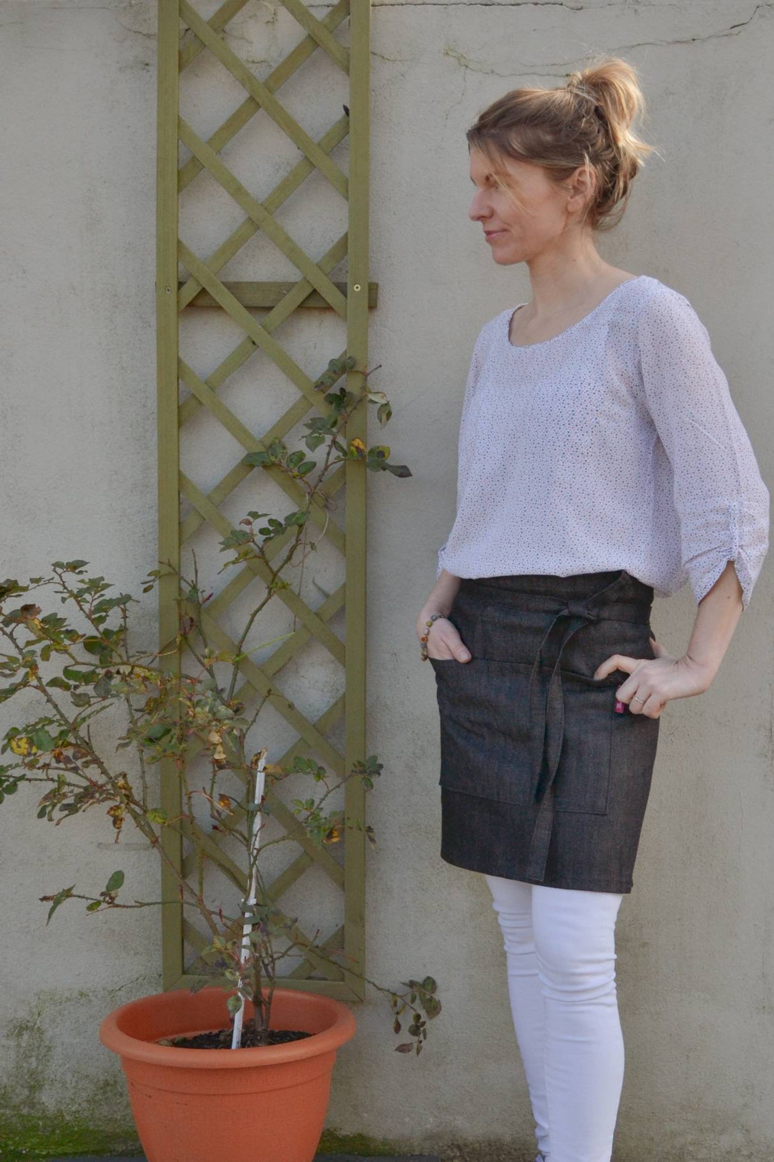 Denim Short Apron, Half Apron,waist Apron, Work,bar Apron, Kitchen ...