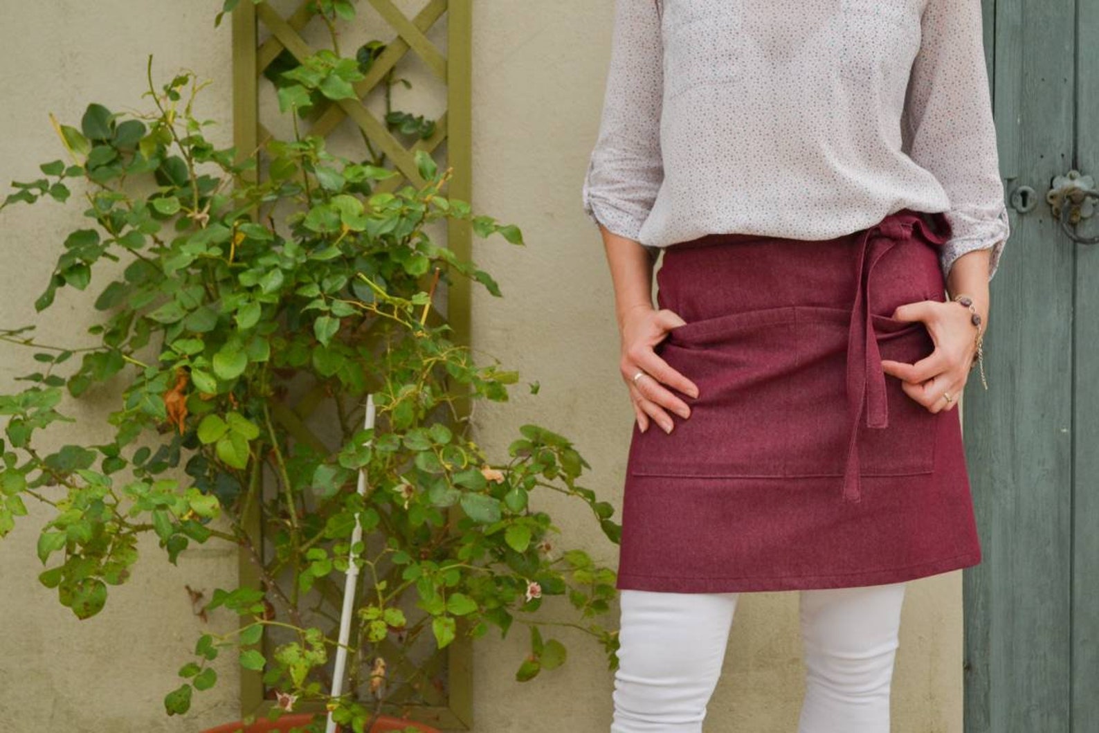 Denim Short Apron Half Apronwaist Apron Workbar Apron - Etsy UK