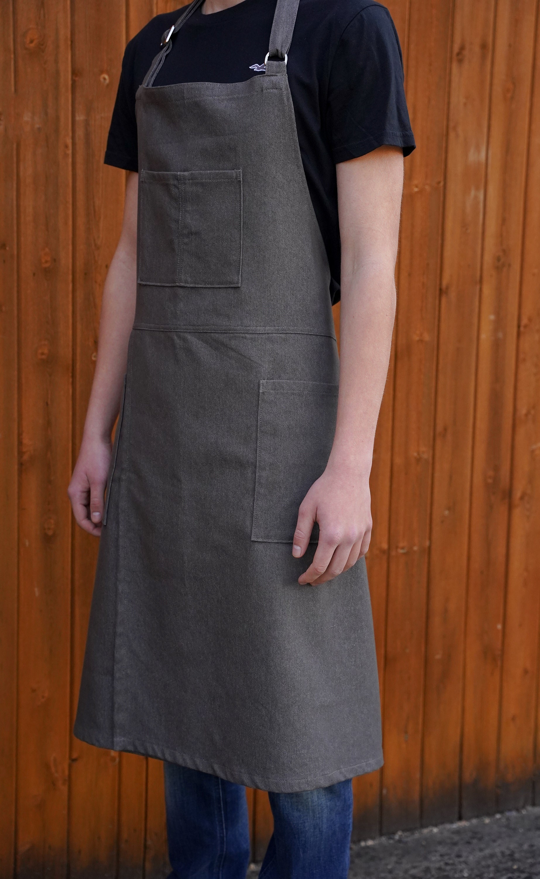Pottery Denim Apron, Pottery Apron With Split Leg, With Adjustable Neck ...