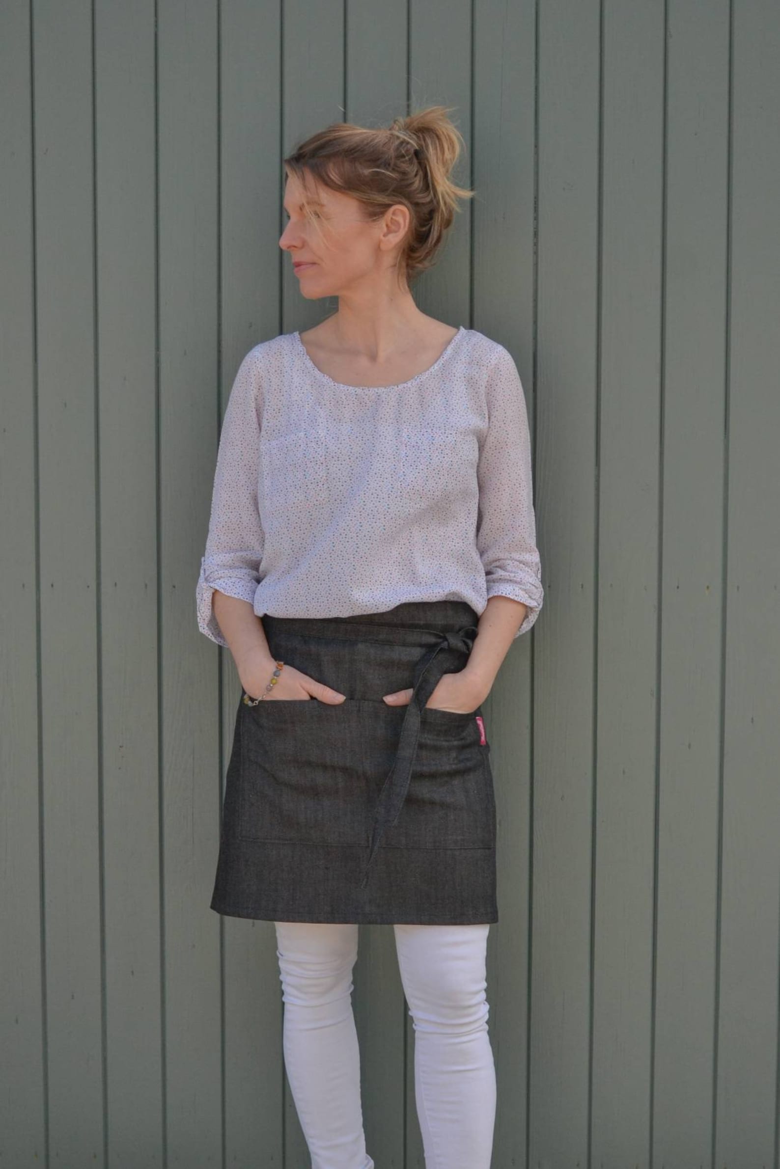 Denim Short Apron, Half Apron,waist Apron, Work,bar Apron, Kitchen ...
