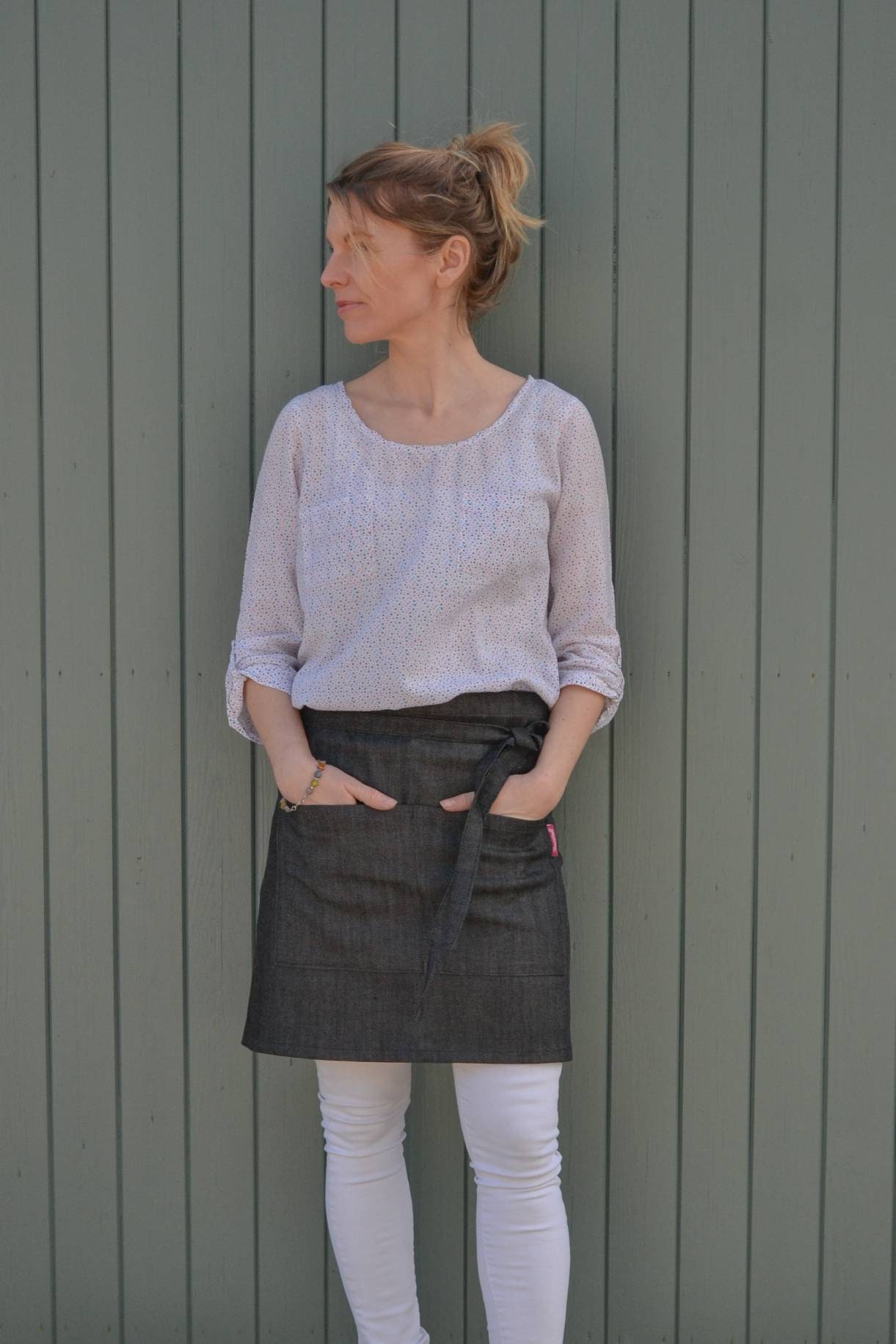 Denim Short Apron, Half Apron,waist Apron, Work,bar Apron, Kitchen ...