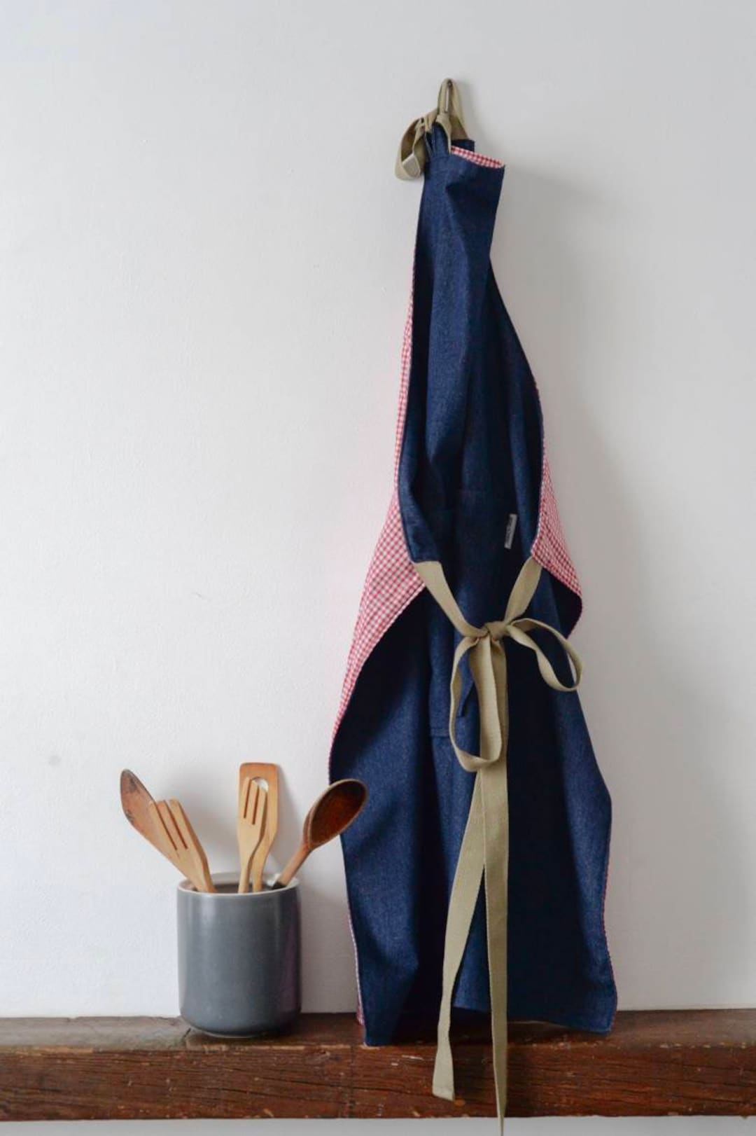 BARA Denim Apron With Adjustable Neck Strap,apron ,unisex Apron, Lined ...