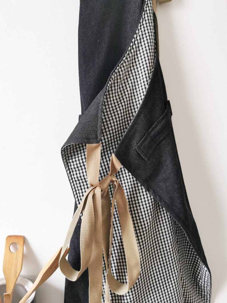 BARA Denim Apron With Adjustable Neck Strap,apron ,unisex Apron, Lined ...