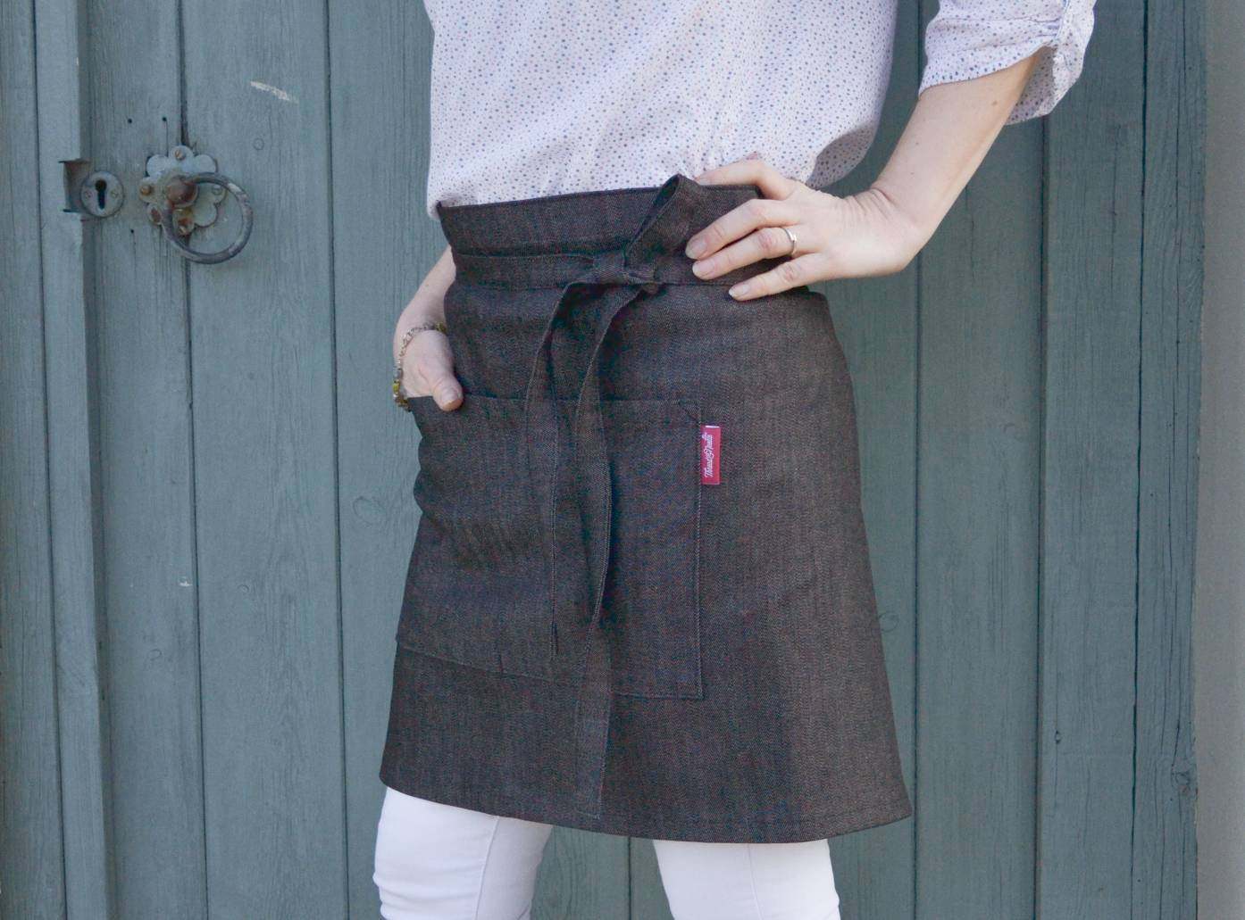 Denim Short Apron, Half Apron,waist Apron, Work,bar Apron, Kitchen ...