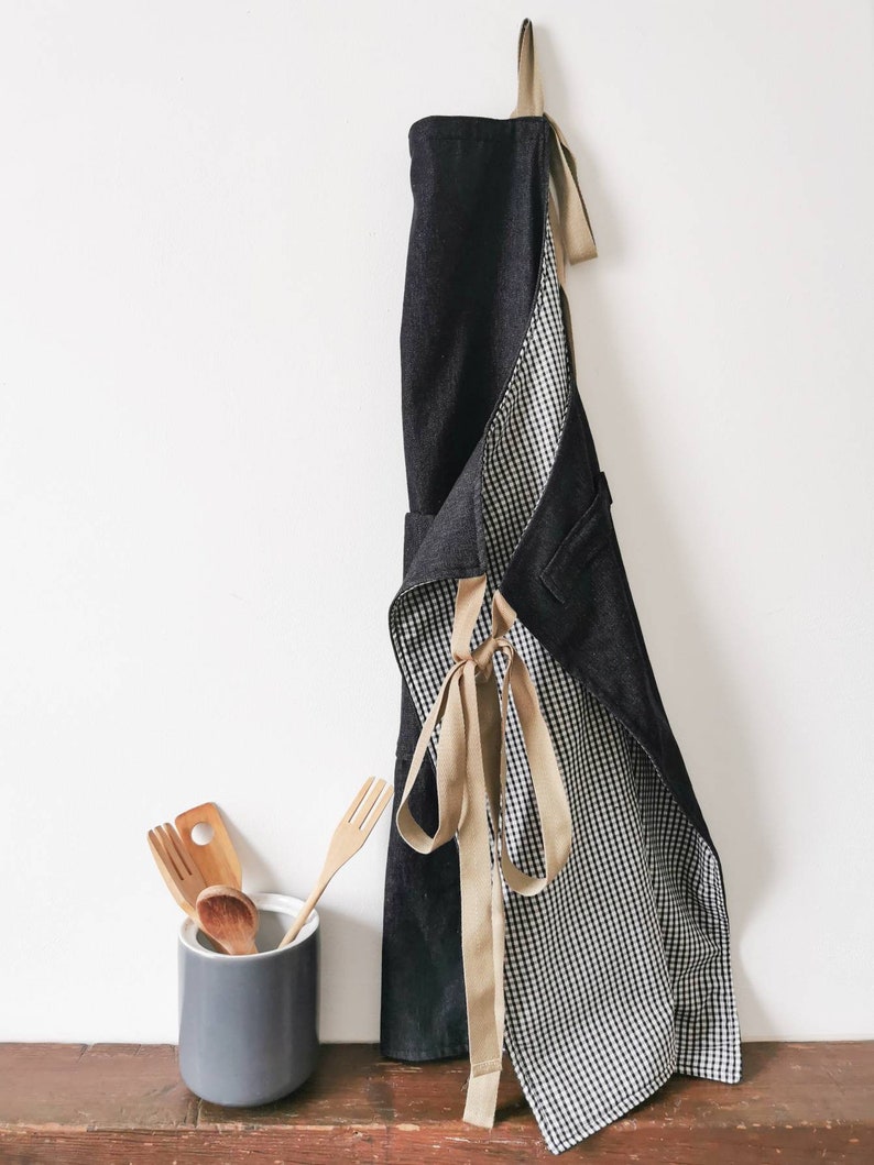 BARA Denim Apron With Adjustable Neck Strap,apron ,unisex Apron, Lined ...