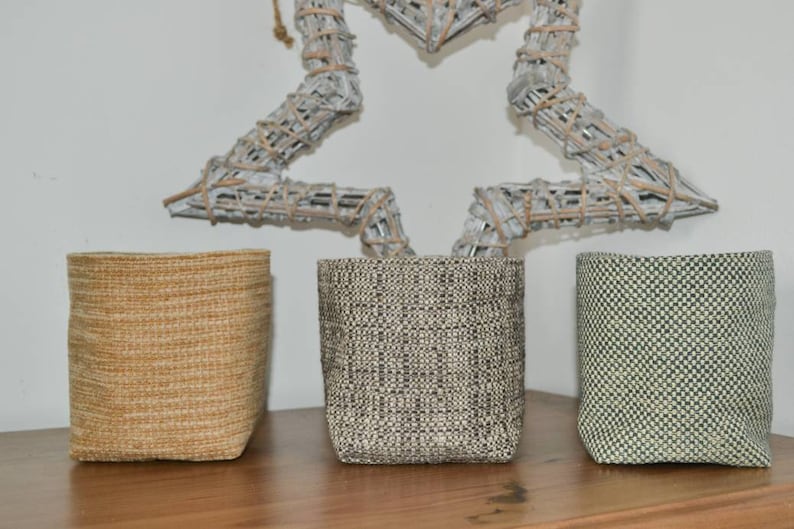 Small Reversible Fabric Storage Basket, Woven Basket - Etsy