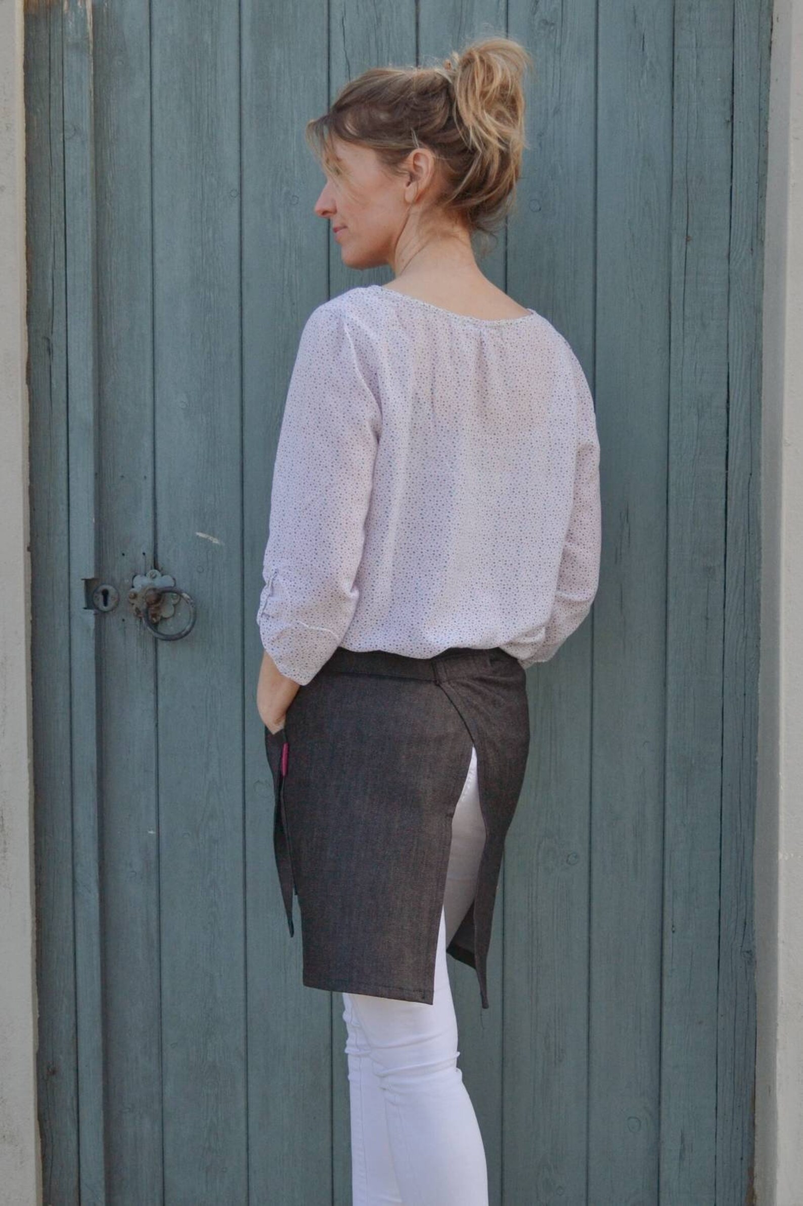 Denim Short Apron, Half Apron,waist Apron, Work,bar Apron, Kitchen ...