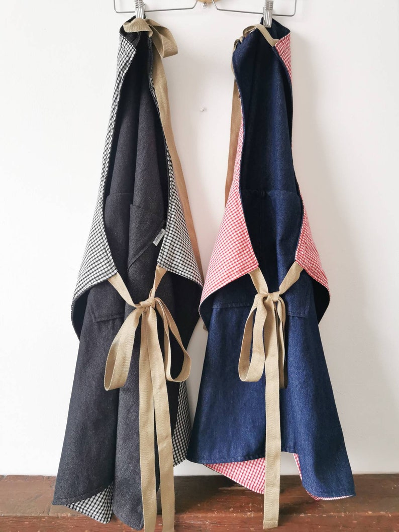 BARA Denim Apron With Adjustable Neck Strap,apron ,unisex Apron, Lined ...
