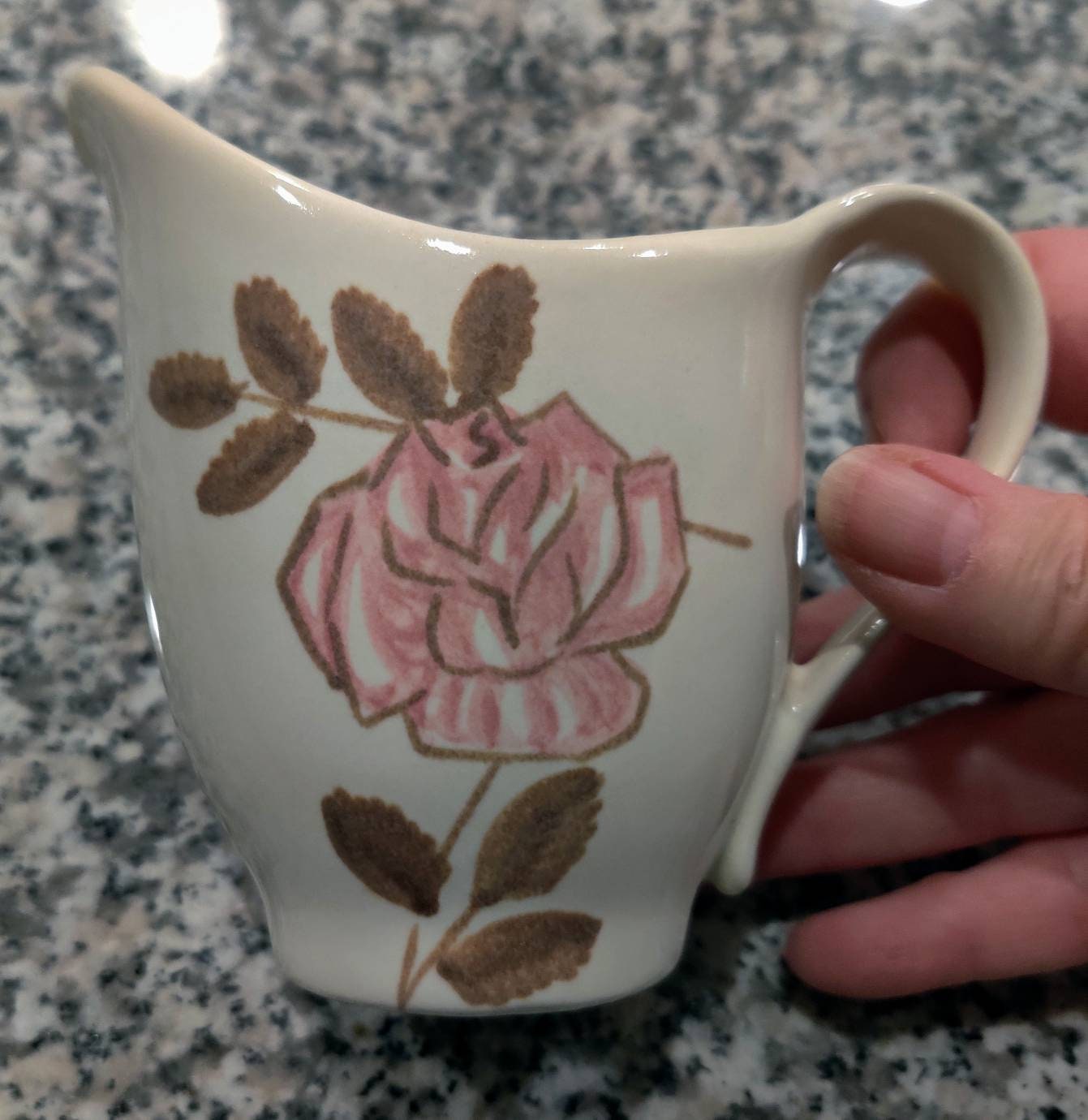 Red Wing Hand Painted Pink Rose Creamer - Etsy