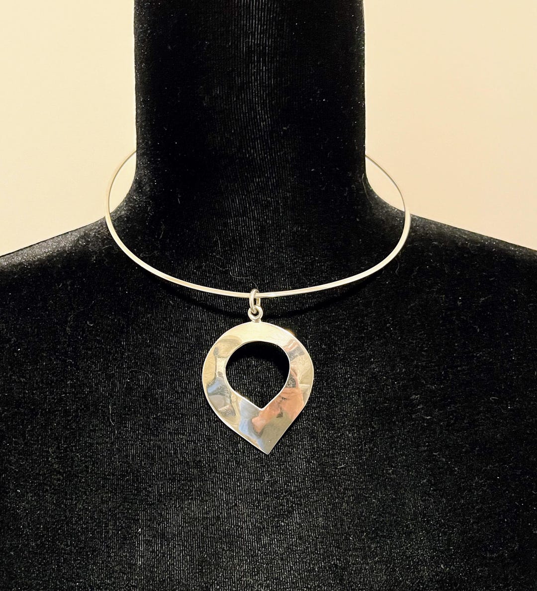 Vintage Ati Mexico 925 Collar With 925 Modernist Statement Pendant - Etsy