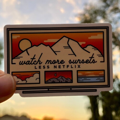 Watch More Sunsets Sticker Water Bottle Sticker for - Etsy
