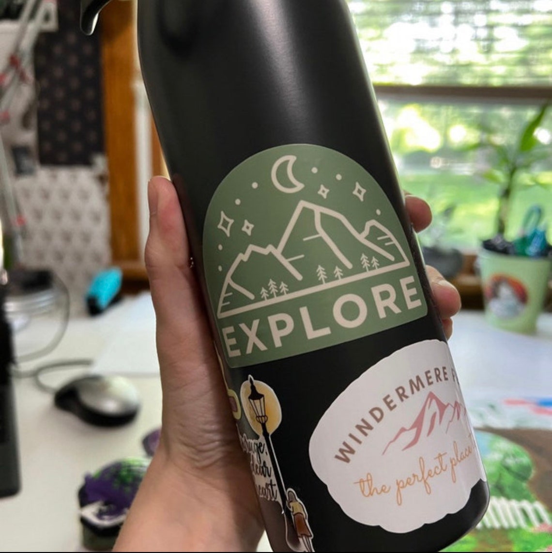 Explore Mountain Sticker Water Bottle Stickers for - Etsy