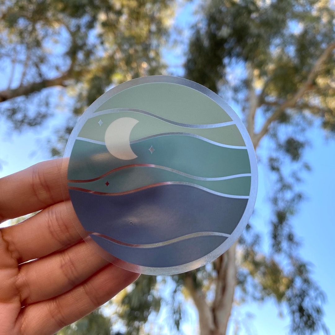 Night Landscape Sticker Clear Window Sticker Water Bottle - Etsy