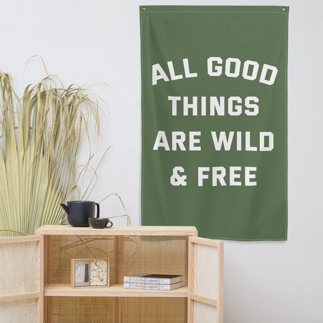 Wild and Free Wall Decor, Wall Banner Flag, Camp Flag Decoration, Dorm ...