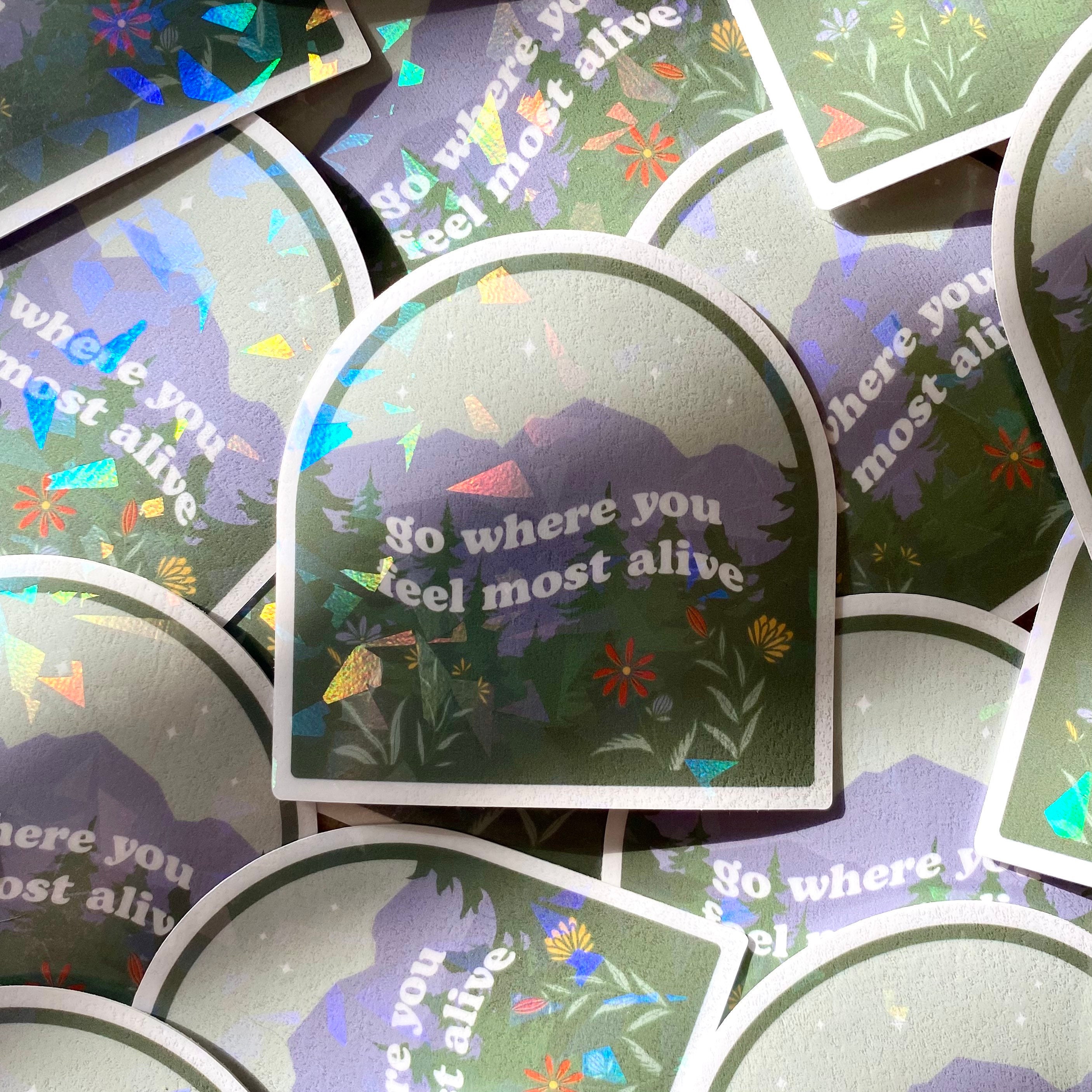 Nature Sticker Sparkle Stickers Water Bottle Sticker for - Etsy