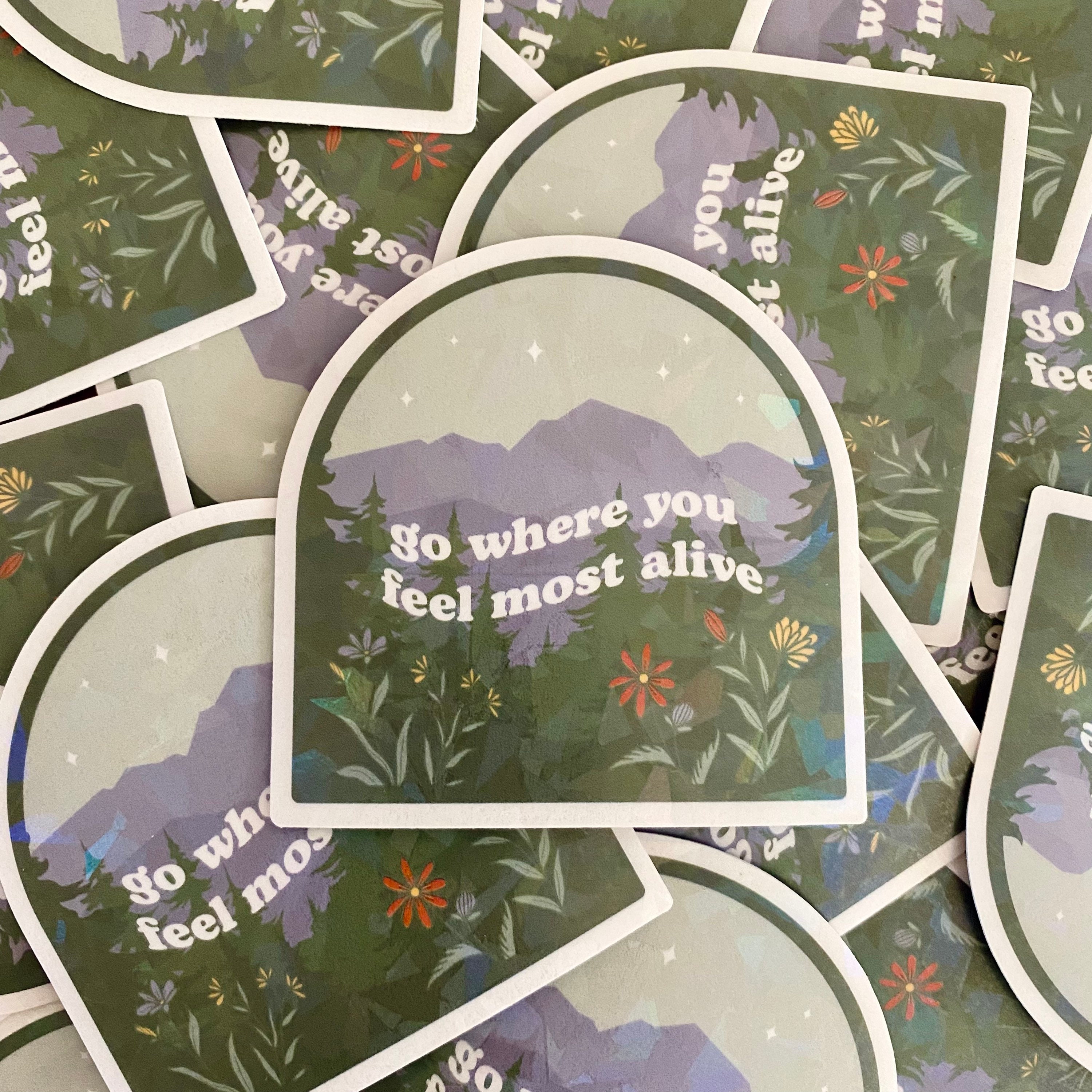 Nature Sticker Sparkle Stickers Water Bottle Sticker for - Etsy