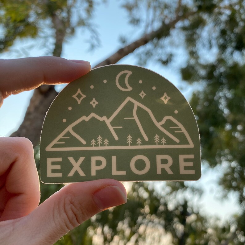 Explore Mountain Sticker // Water Bottle Stickers for | Etsy
