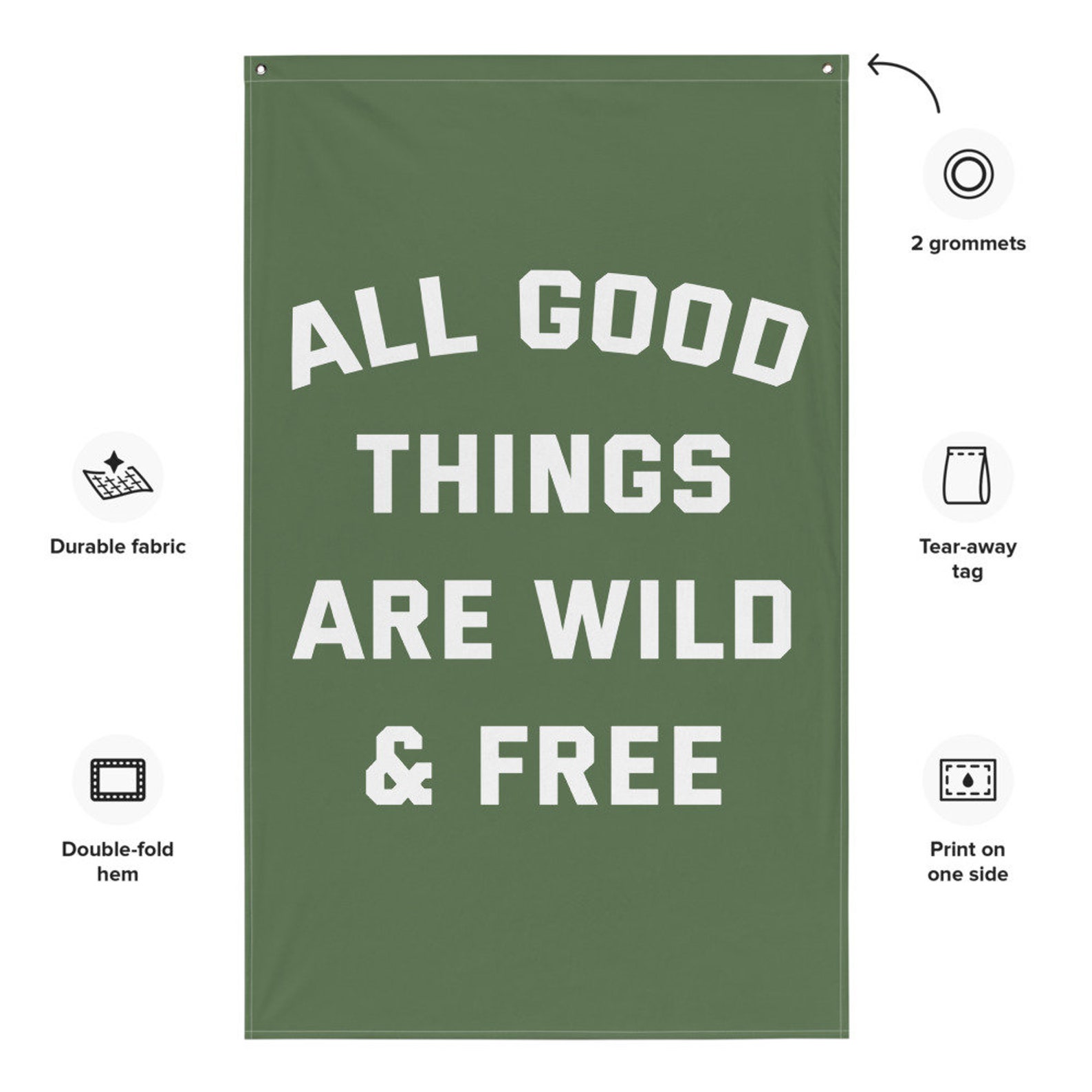 Wild and Free Wall Decor Wall Banner Flag Camp Flag - Etsy