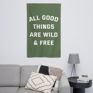 Wild and Free Wall Decor, Wall Banner Flag, Camp Flag Decoration, Dorm ...