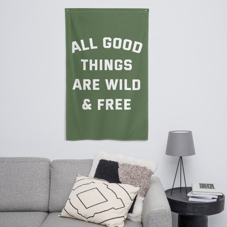 Wild and Free Wall Decor Wall Banner Flag Camp Flag - Etsy