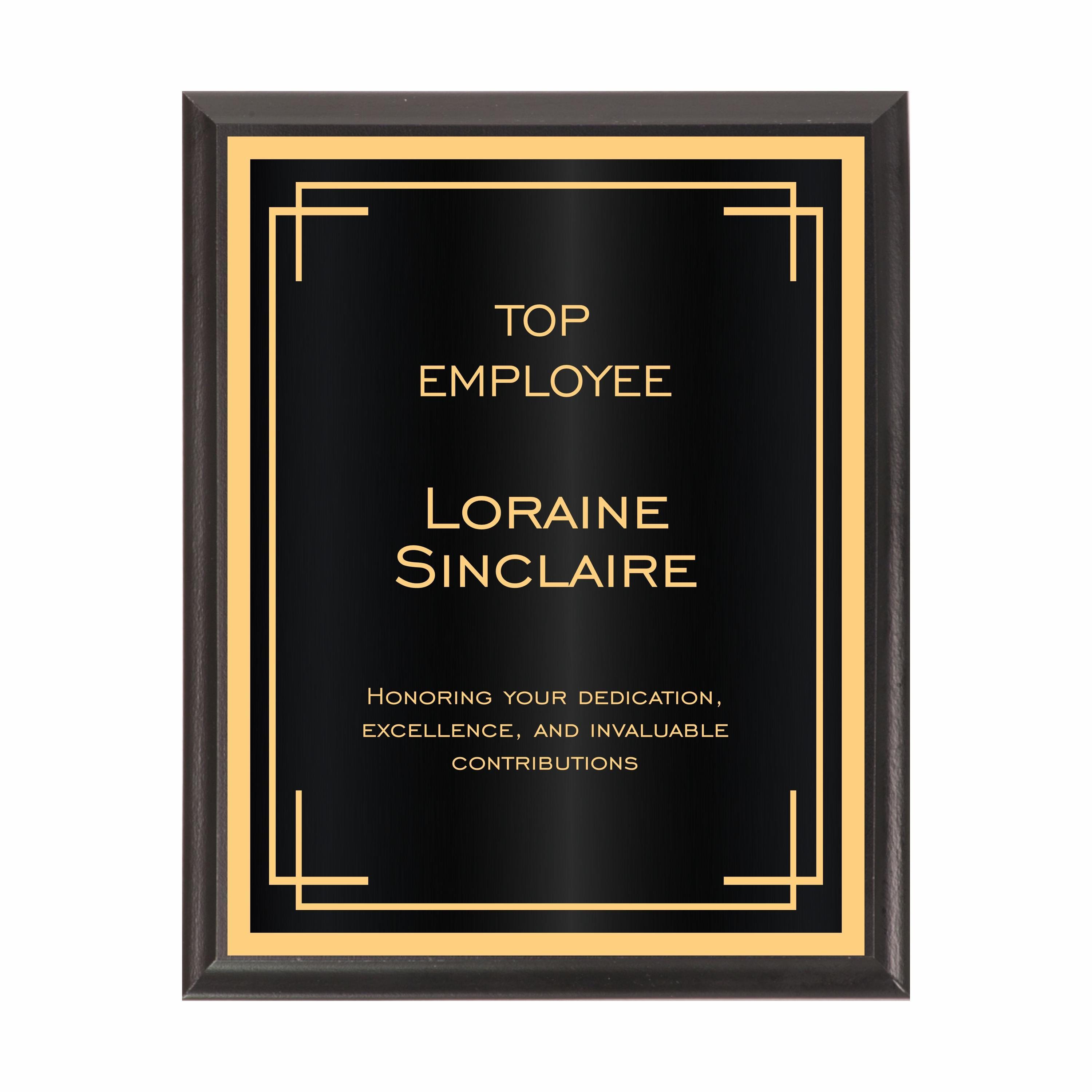 Engraved Border Plaque With Black/gold Plate on Black Board | Plaque ...