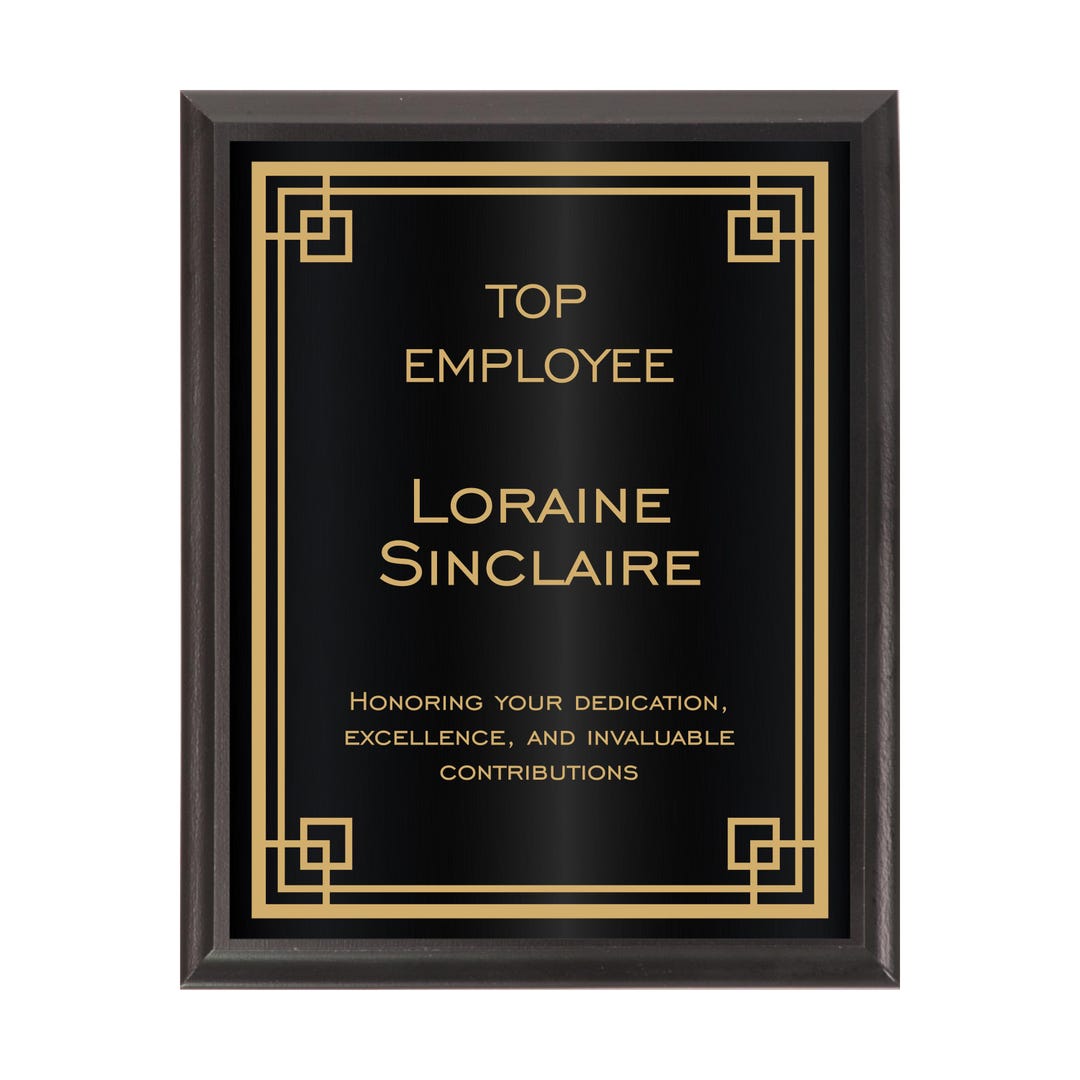Engraved Border Plaque With Black/gold Plate on Black Board | Plaque ...