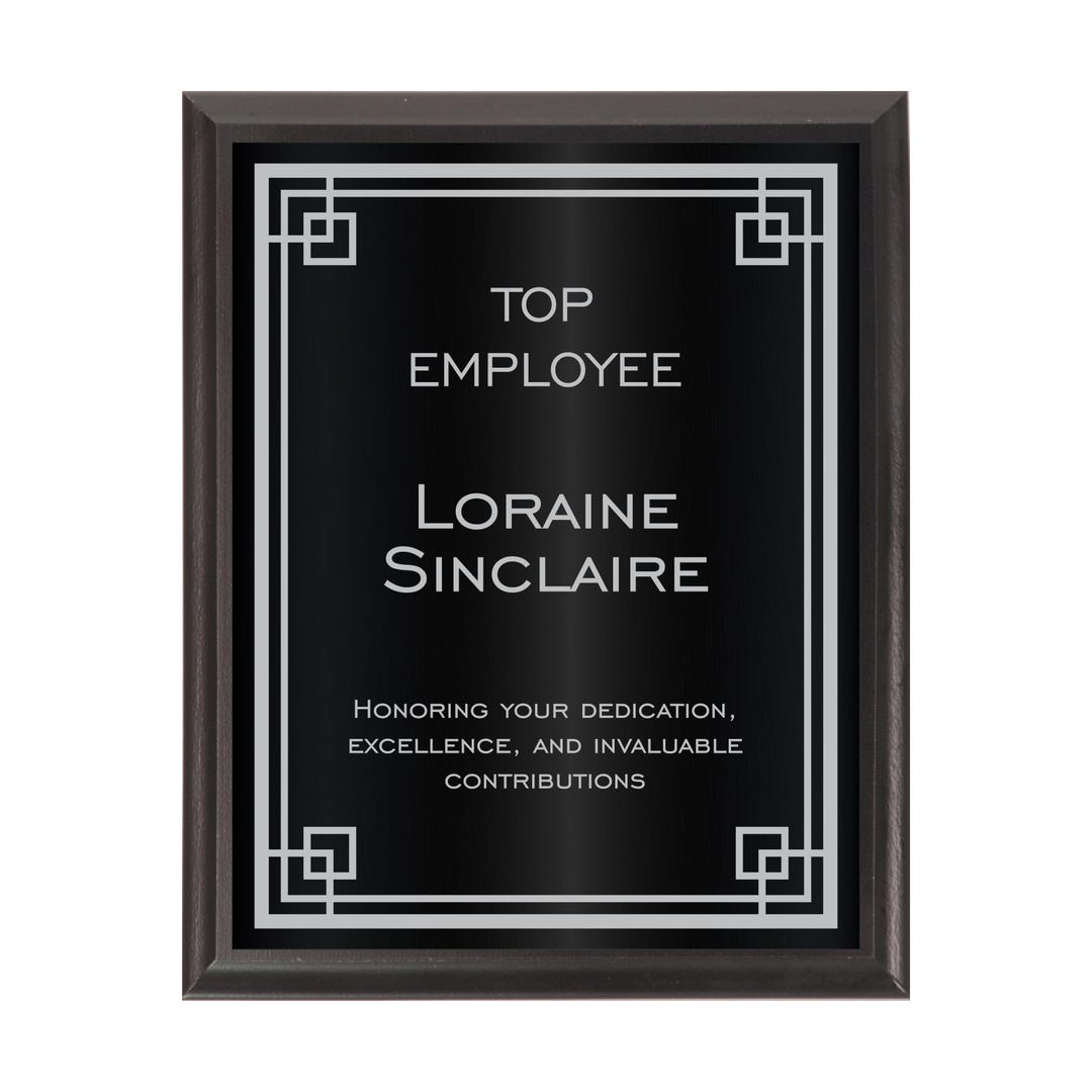 Engraved Border Plaque With Black/silver Plate on Black Board | Plaque ...