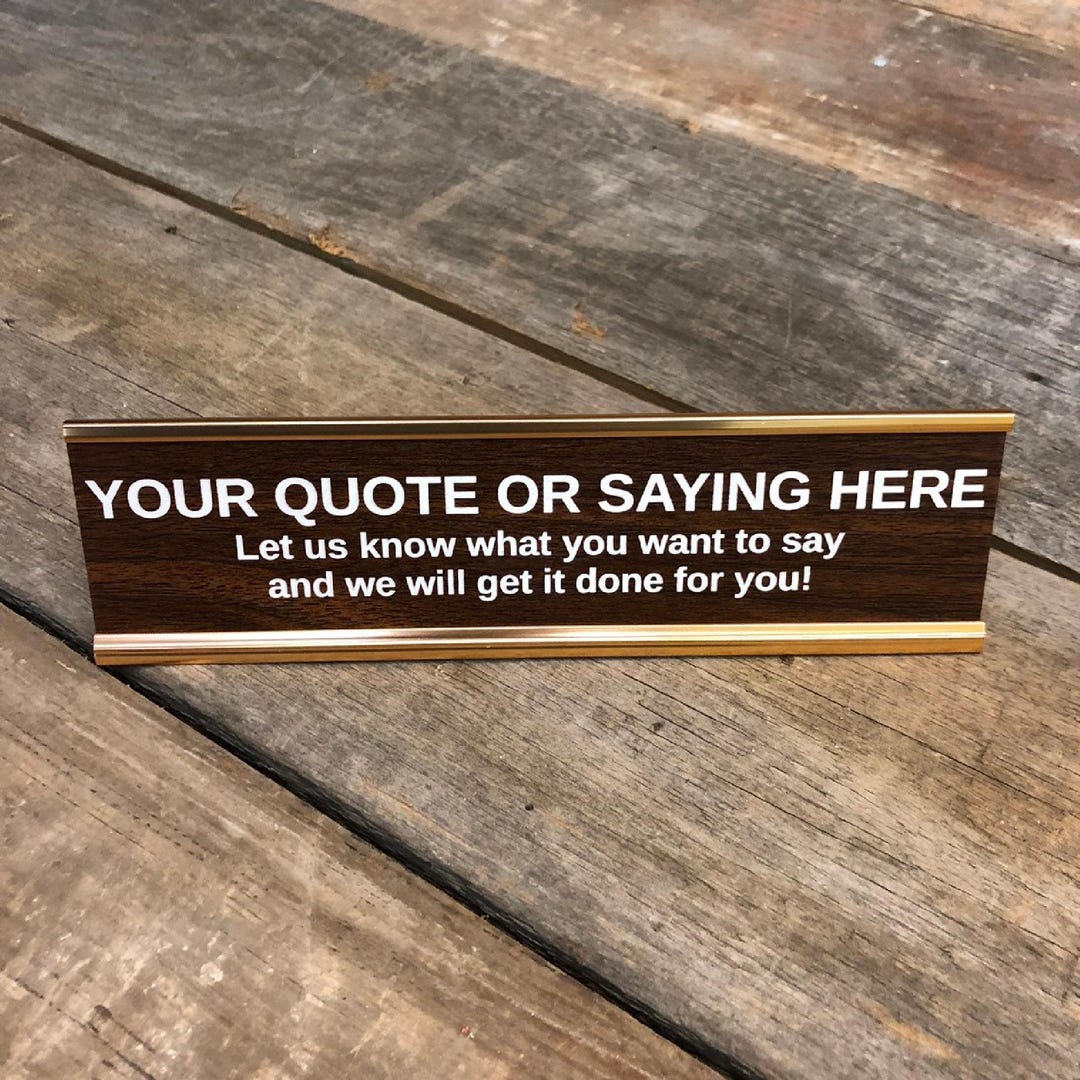 Custom Engraved Desk Sign: Personalized Name Plate, Funny Boss Gift - Etsy