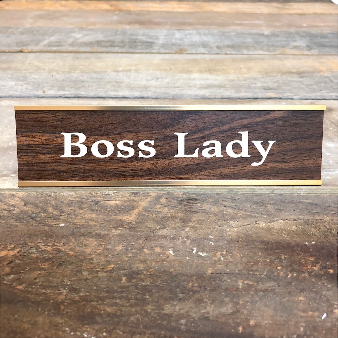 Boss Lady | Custom Engraved Desk Sign | Name Plate Funny Boss Gag Gift ...