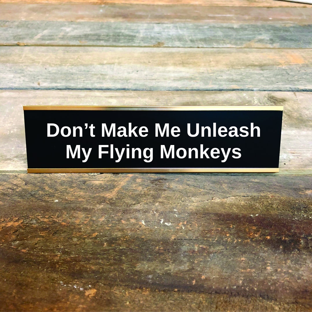 Funny Desk Sign: Unleash the Monkeys - Custom Engraved Office Decor - Etsy