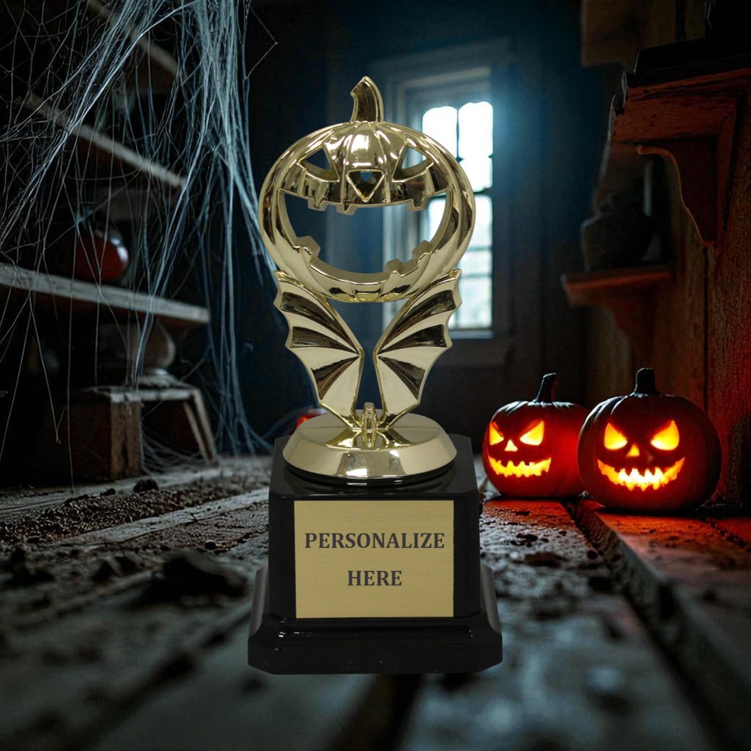 Grinning Pumpkin Halloween Costume Trophy: Spooky Party Award - Etsy UK