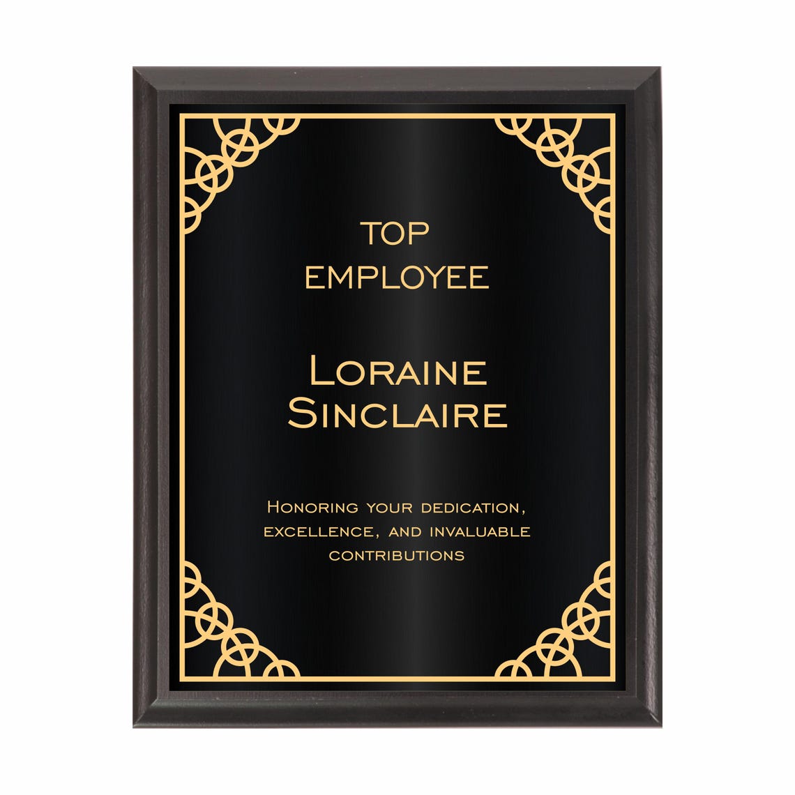 Engraved Border Plaque With Black/gold Plate on Black Board | Plaque ...