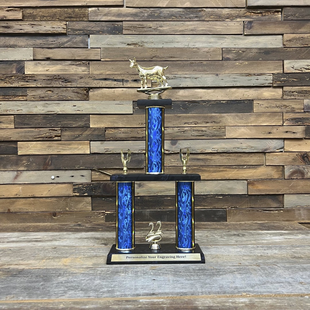 GOAT 2 Column Trophy | G.O.A.T. Greatest of All Time Award | You the ...