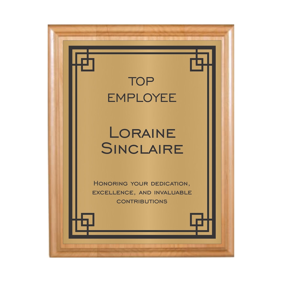 Engraved Border Plaque With Gold/black Plate on Red Alder Board ...