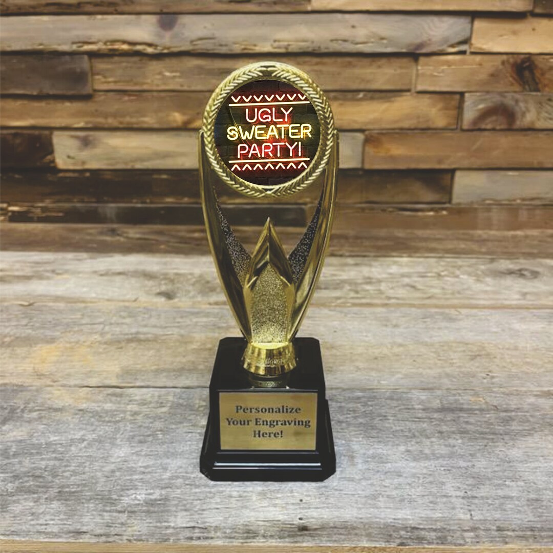 Fun Ugly Sweater Christmas Trophy | Holiday Party Award | Fun Christmas ...