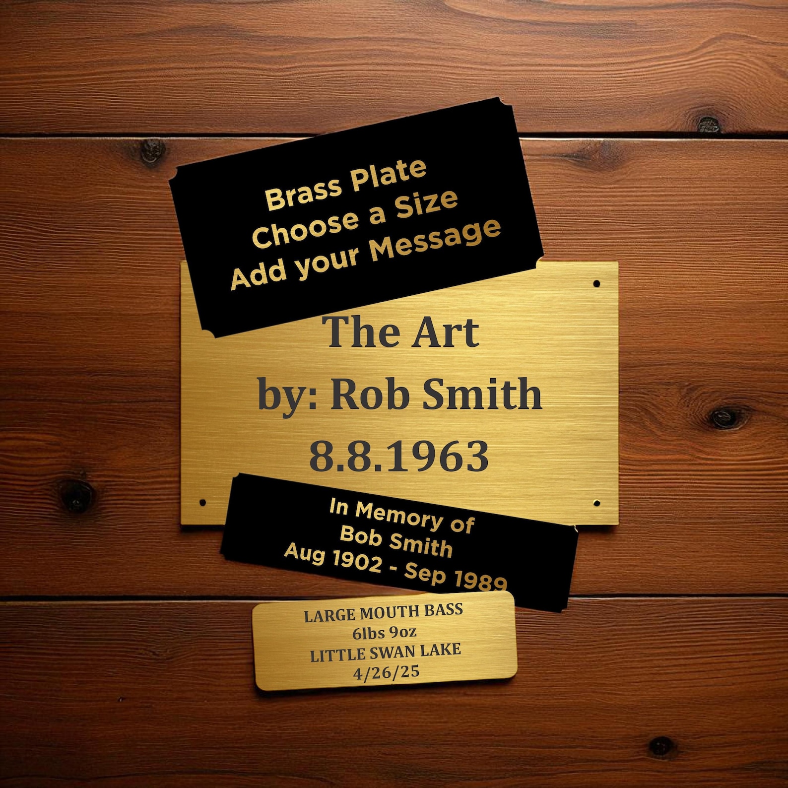 Engraved Gold Brass Name Plate: Custom Desk Tag, Business ID - Etsy