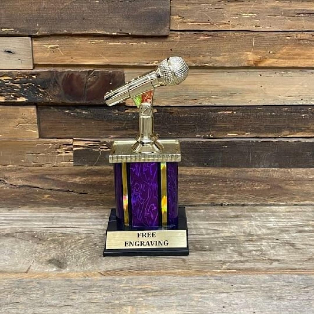 Personalized Microphone Trophy | Karaoke Award | Custom Singing Trophy ...