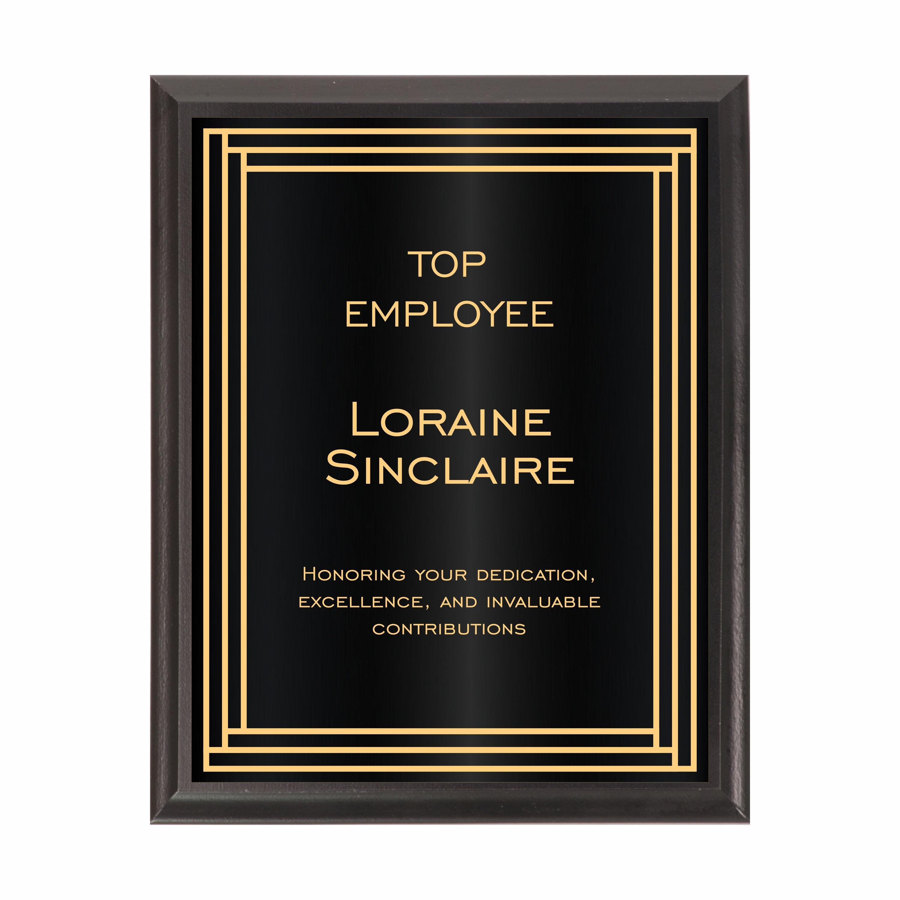 Engraved Border Plaque With Black/gold Plate on Black Board | Plaque ...