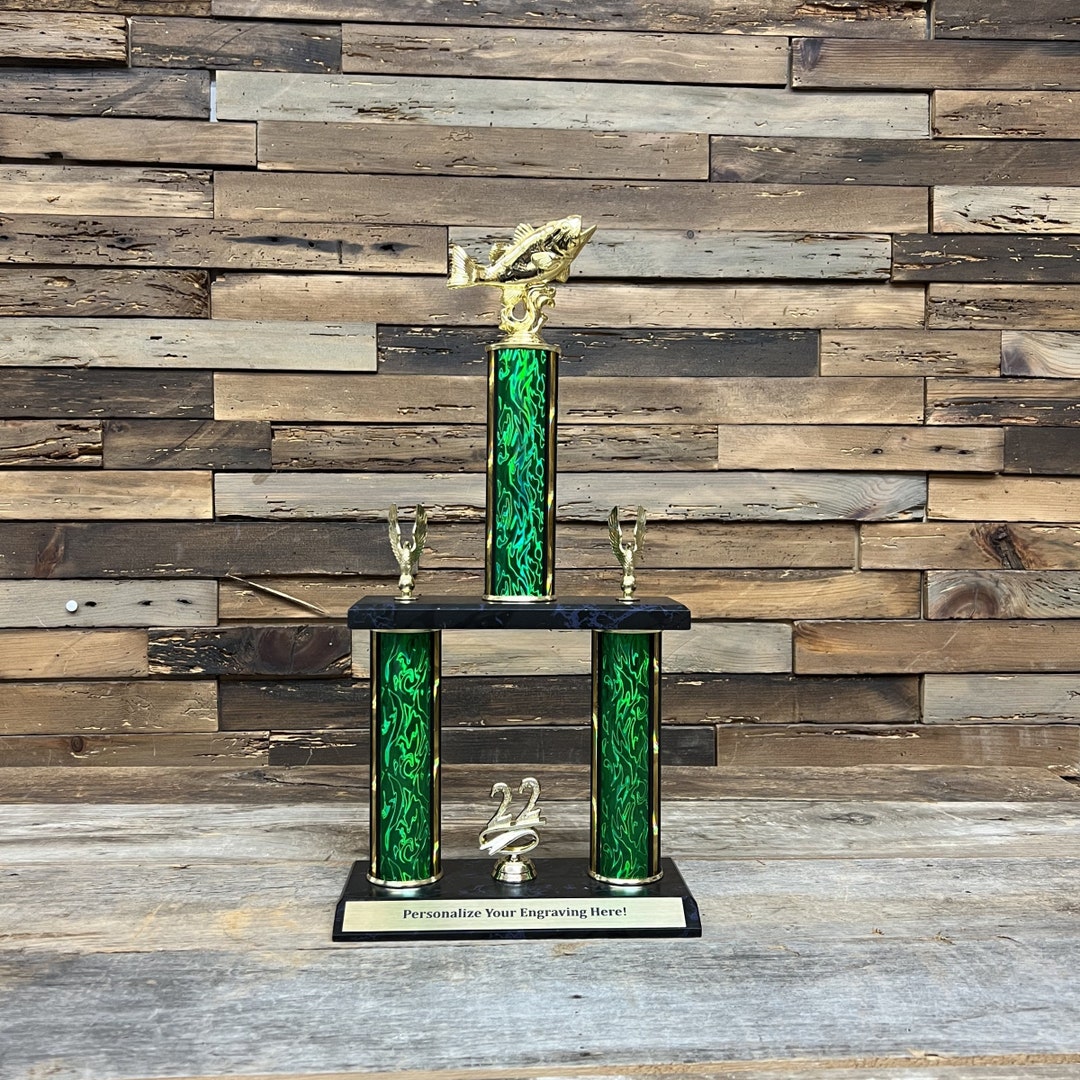 Bass 2 Column Trophy | Fishing Award | Best Bass Trophy | Big Catch ...