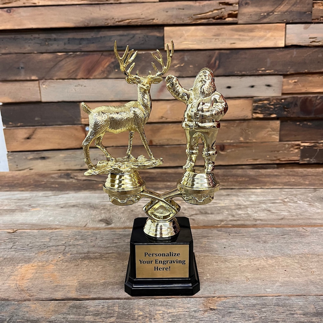 How Rude-olph You Santa With Reindeer Trophy | Funny Reindeer Award ...