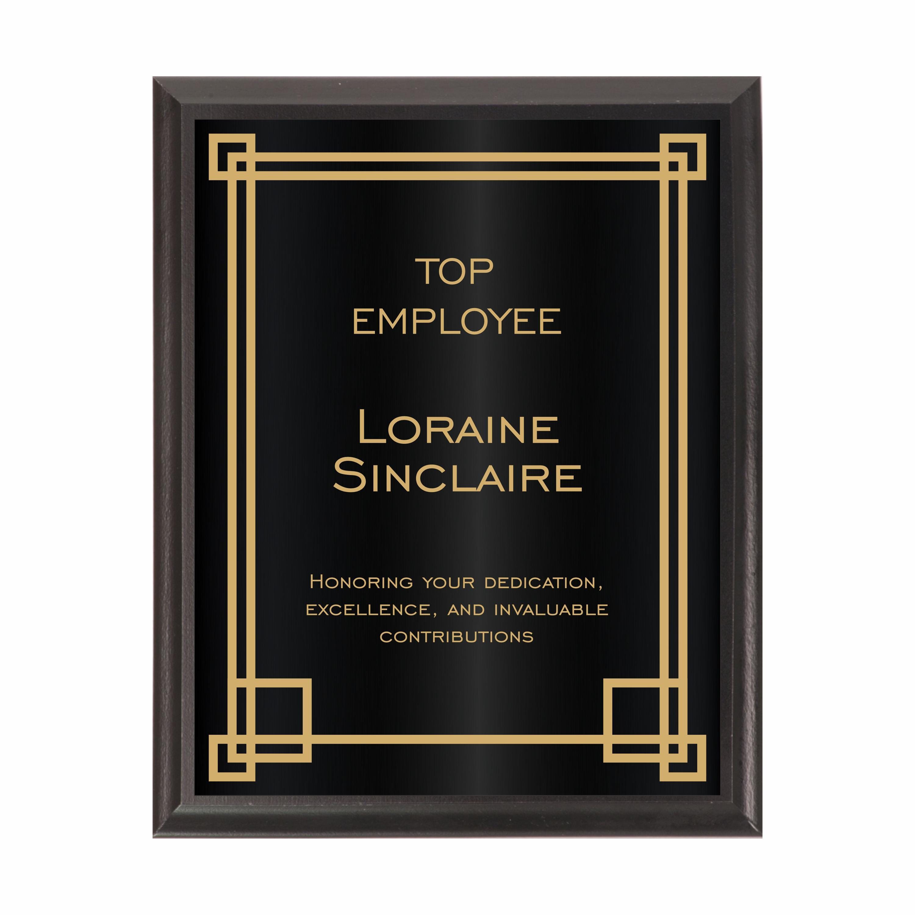 Engraved Border Plaque With Black/gold Plate on Black Board | Plaque ...
