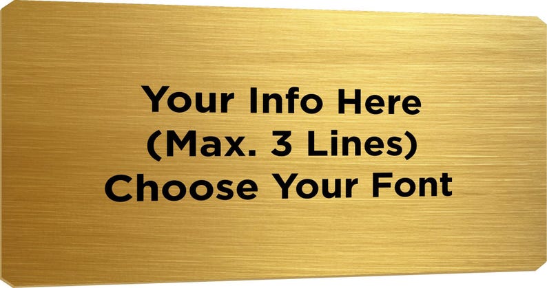 Engraved Gold Brass Name Plate: Custom Desk Tag, Business ID - Etsy
