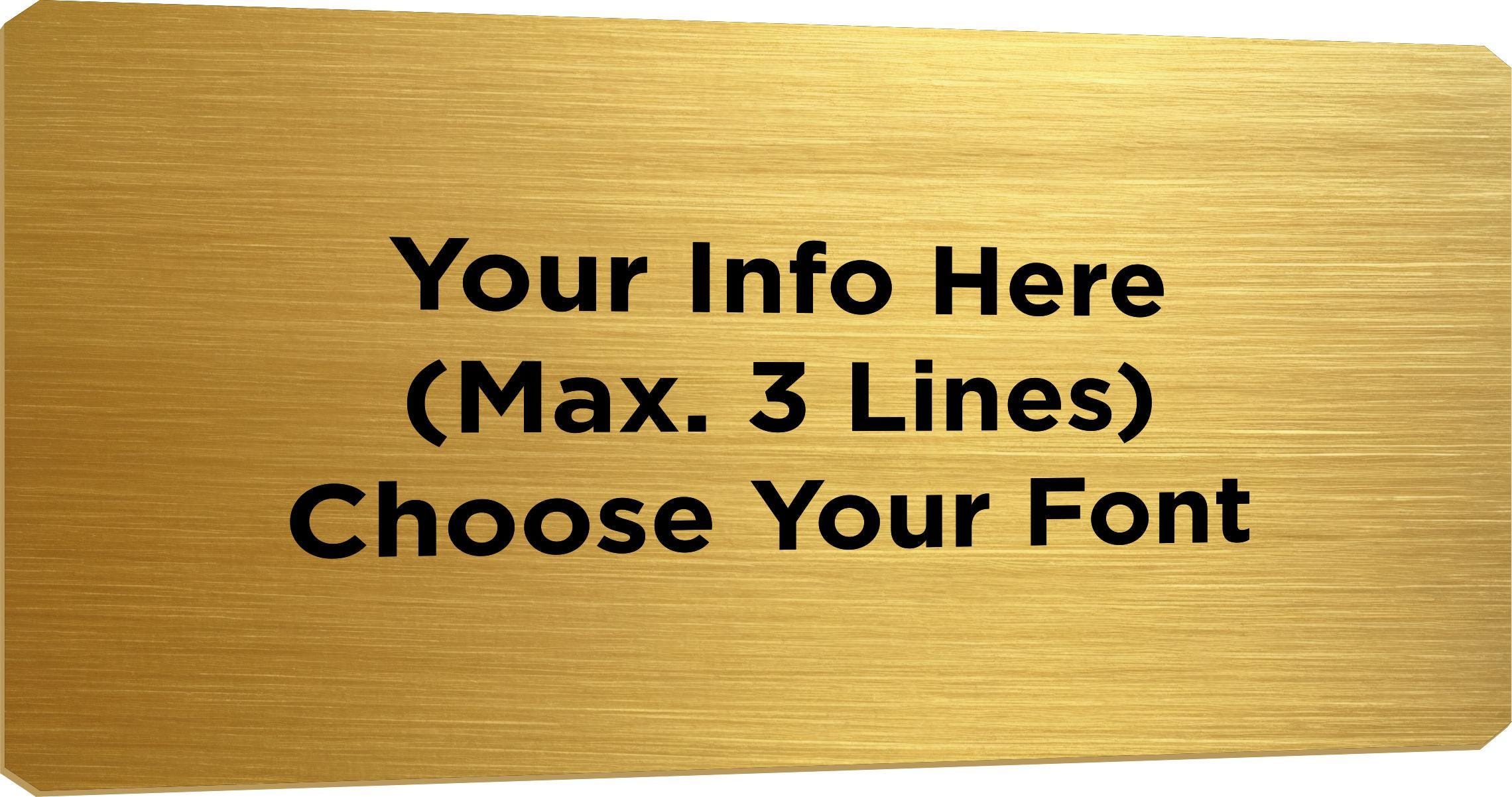 Engraved Gold Brass Name Plate: Custom Desk Tag, Business ID - Etsy